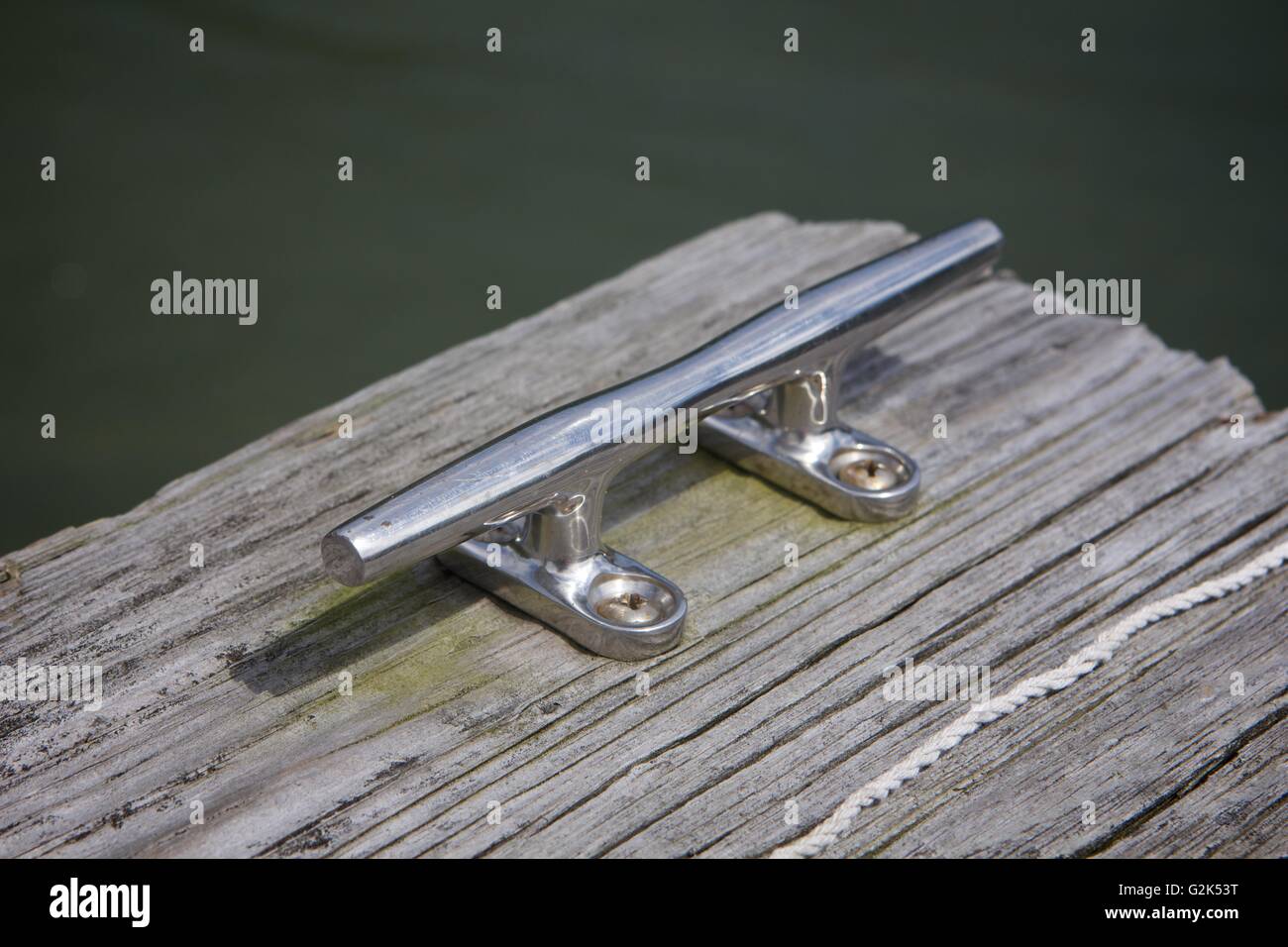 Mooring point on a jetty Stock Photo - Alamy