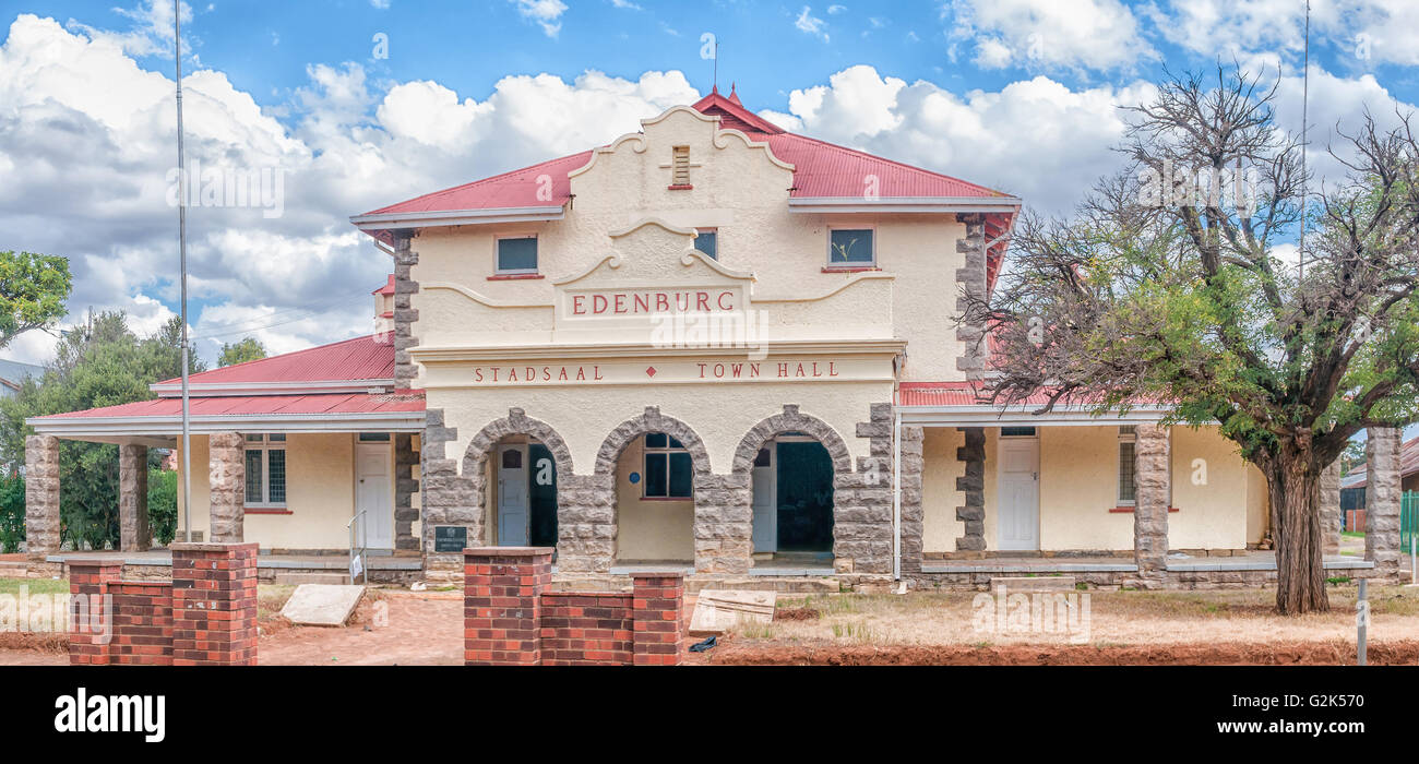 The historic town hall in Edenburg, a small town in the Free State ...