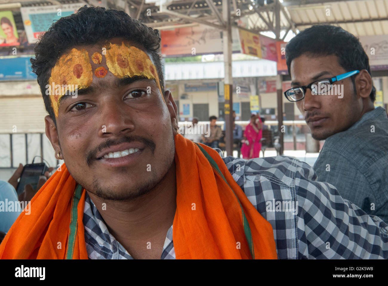 Two Pilgrim Men, Train Station, Ujjain Stock Photo - Alamy