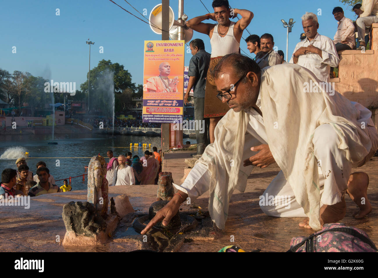 Pilgrim Worshipping Idol At Shipra River Ghats, Shahi Snaan (Royal Holy ...