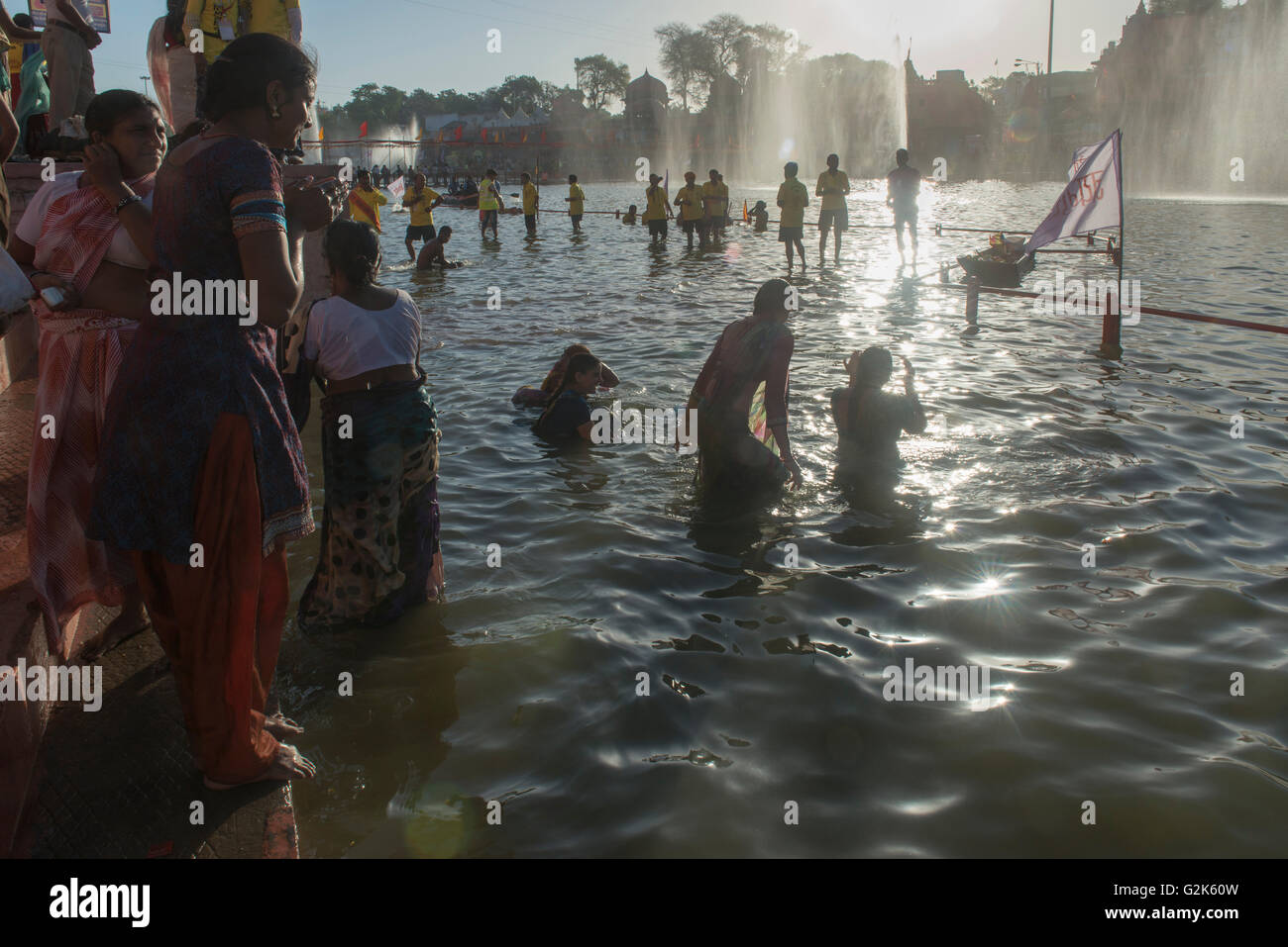Pilgrims Bathing At Shipra River Ghats, Shahi Snaan (Royal Holy Dip ...