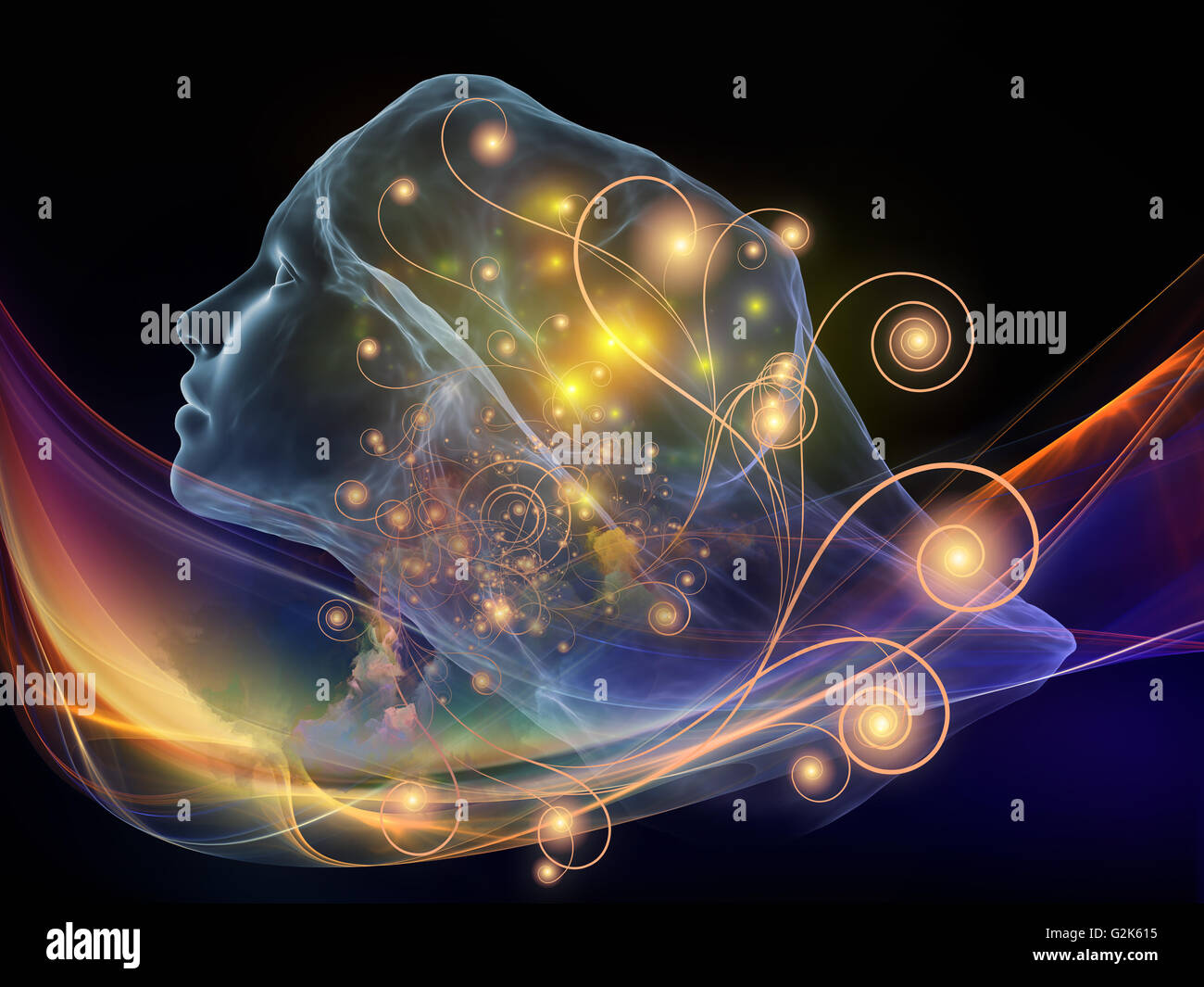 Next Generation AI series. Background composition of fusion of human ...