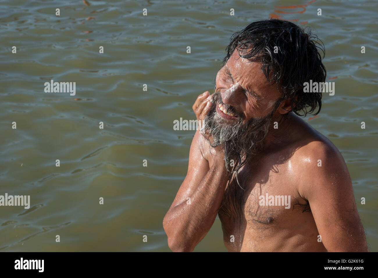 Sadhu Bathing At Shipra River Ghats, Shahi Snaan (Royal Holy Dip ...