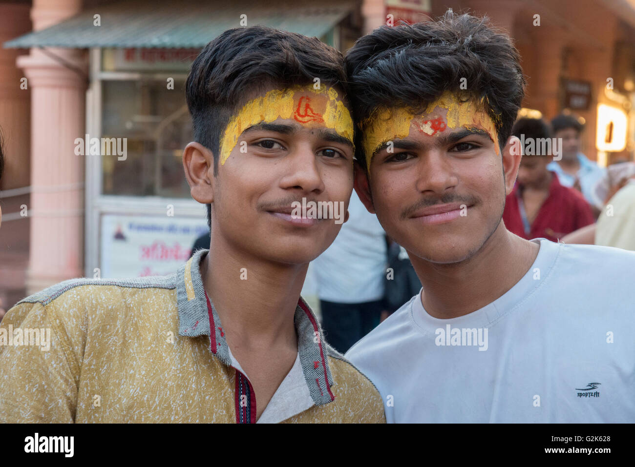 Two Young Male Devotees With Tilaka On Foreheads At Mahakaleshwar ...