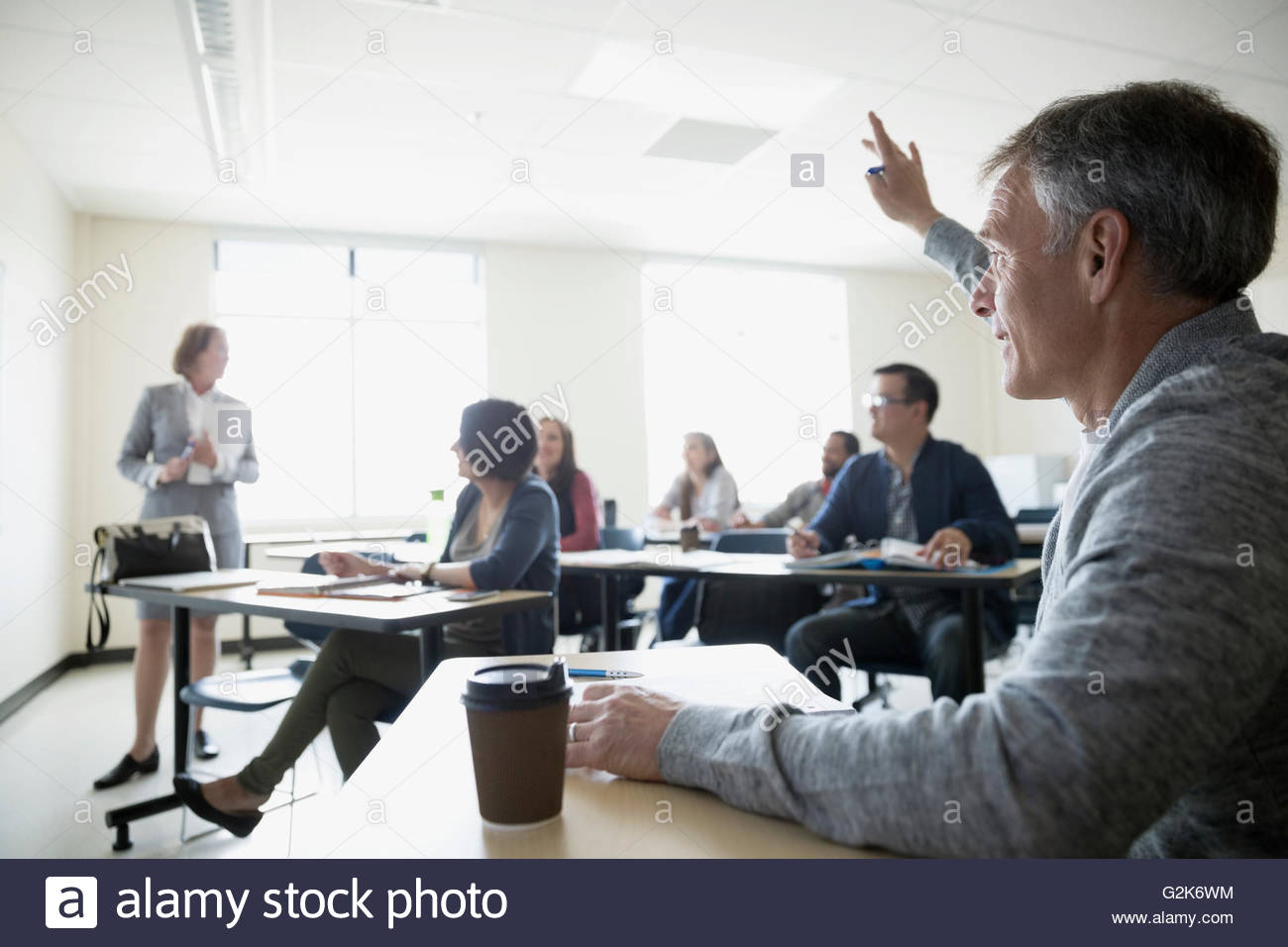 Adult student in classroom hi-res stock photography and images - Alamy