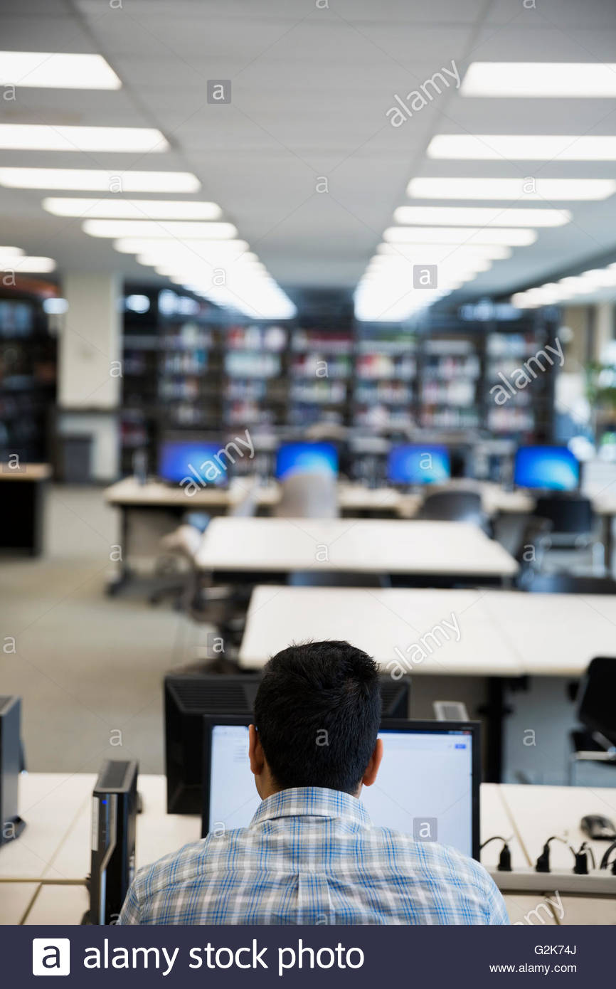 Man library rear view hi-res stock photography and images - Alamy