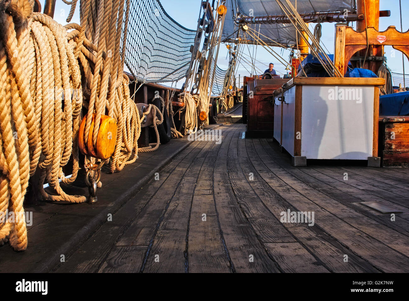 deck of a tall ship at sea Stock Photo - Alamy