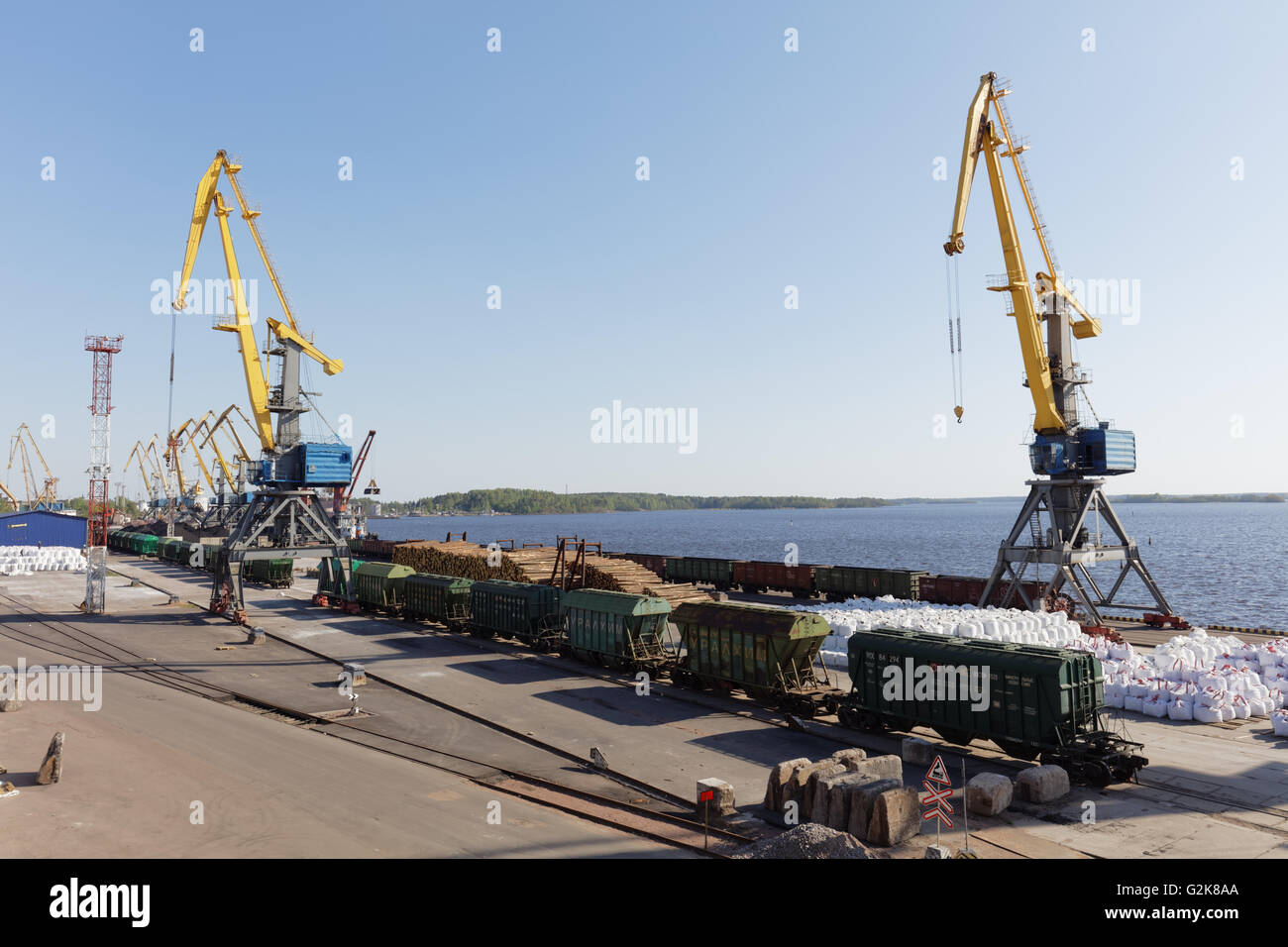 Cargo port in Vyborg, Leningrad region, Russia Stock Photo - Alamy