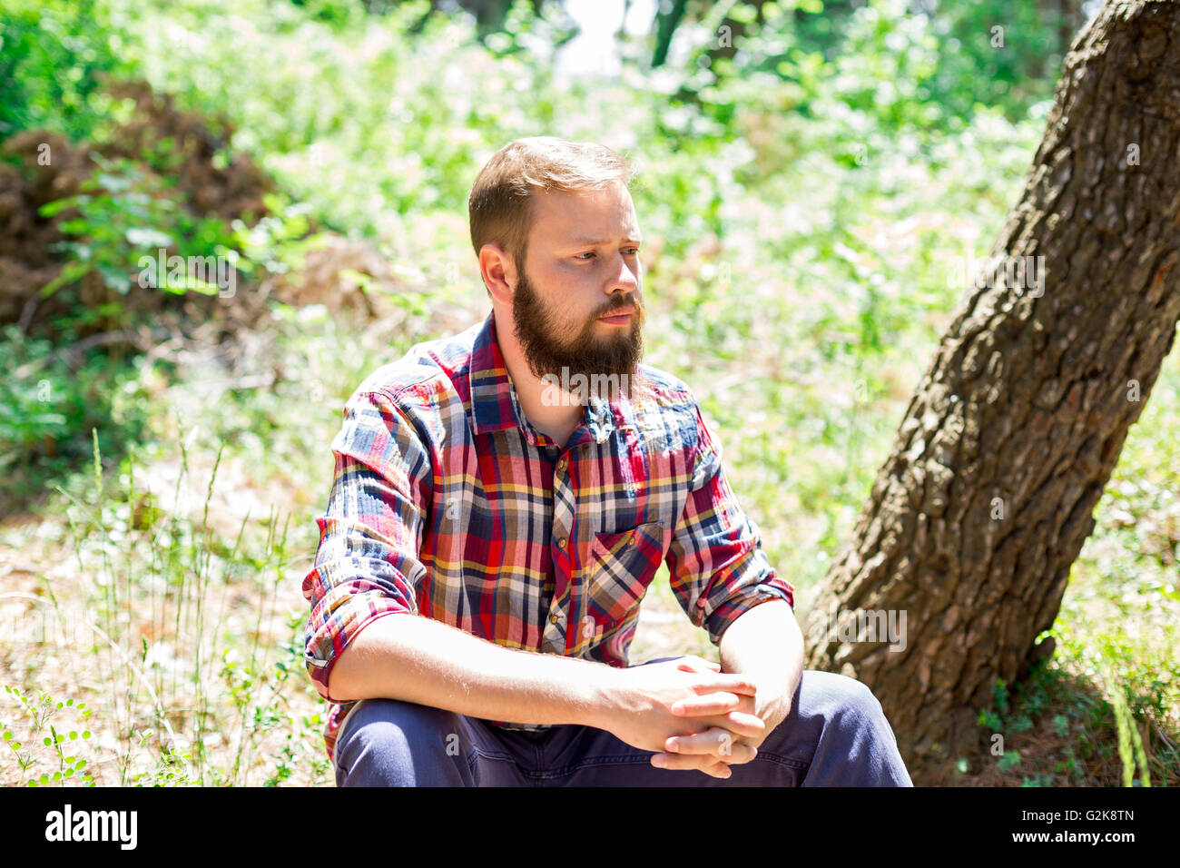 Portrait of an attractive young lumberjack Stock Photo - Alamy