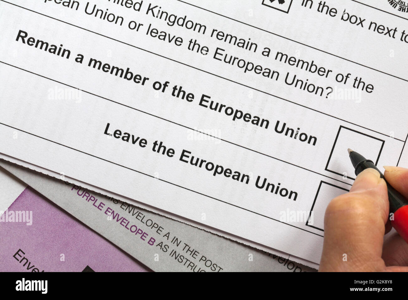 Postal voting card details of Referendum on the United Kingdom's ...