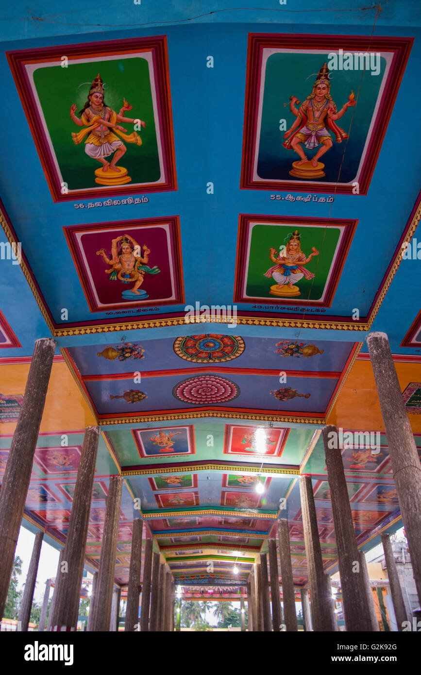 Inside of a famous hindu temple of India. This is temple decorated with ...