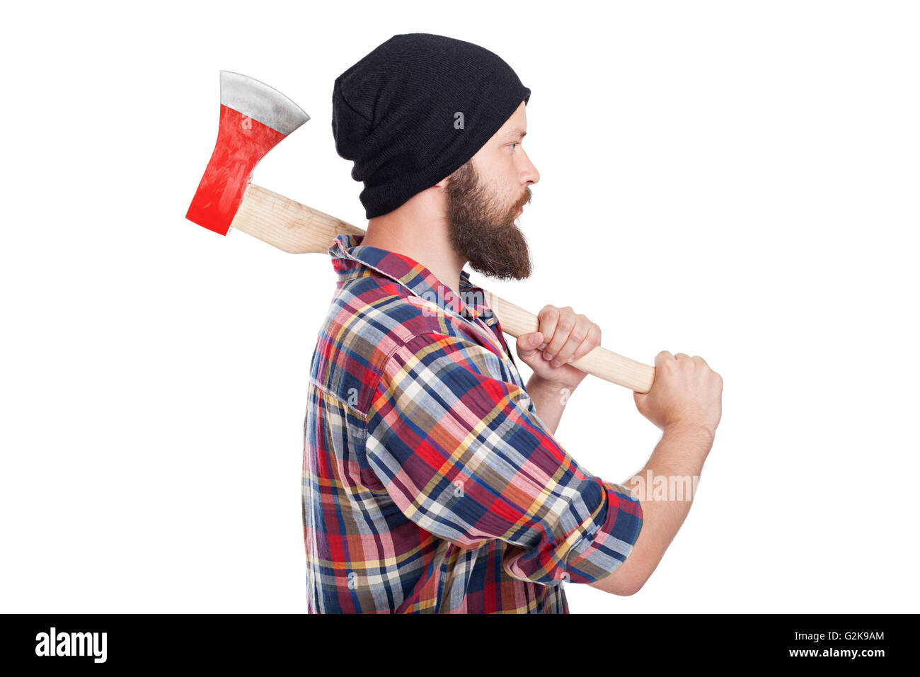 Man swinging axe hi-res stock photography and images - Alamy