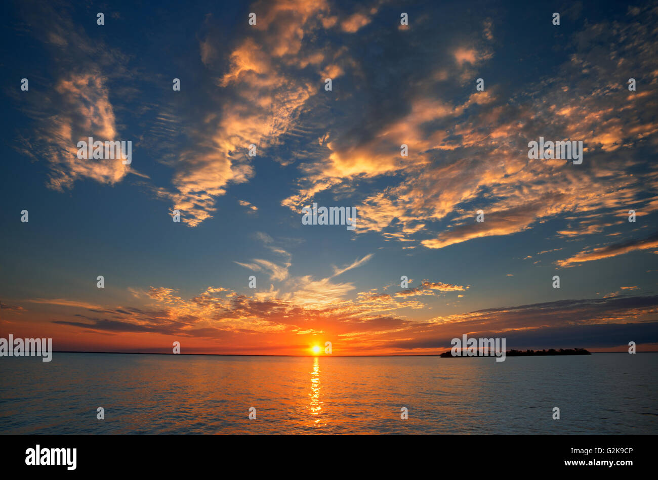 Clouds above Lake Manitoba at sunset, Steep Rock, Manitoba, Canada ...