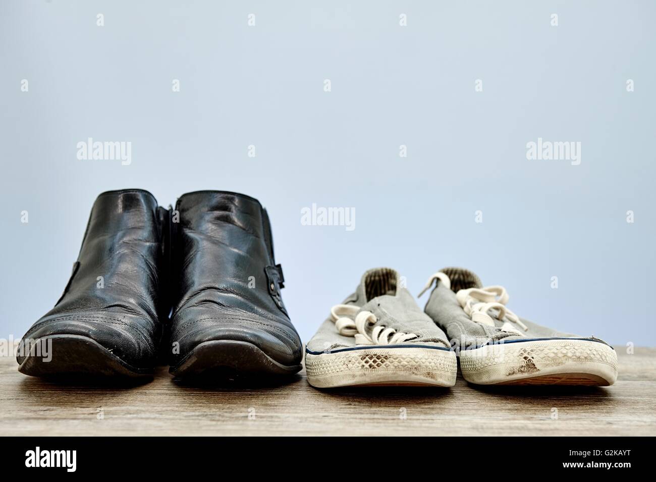 A studio photo of old shoes Stock Photo - Alamy