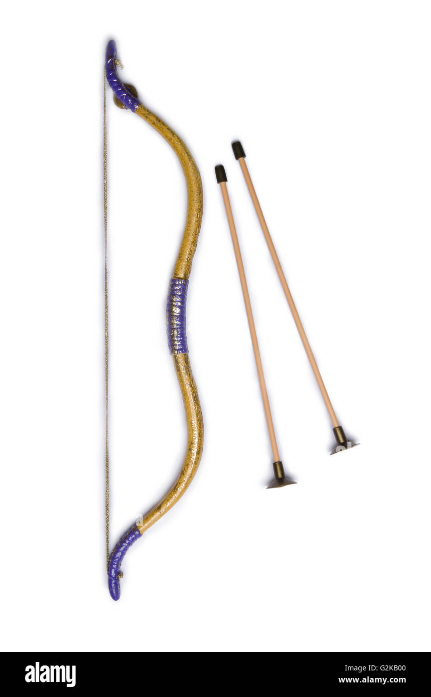 Bow and arrows isolated on white Stock Photo - Alamy