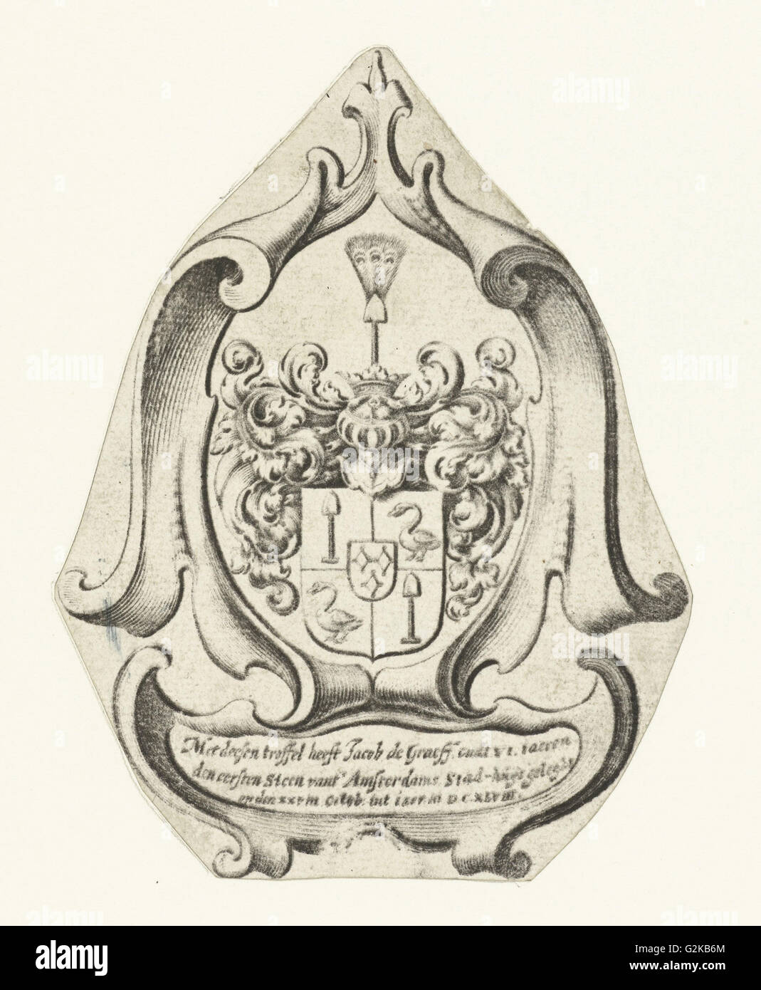 Coat of arms of the family De Graeff, Johannes Lutma I, Anonymous, 1648 ...