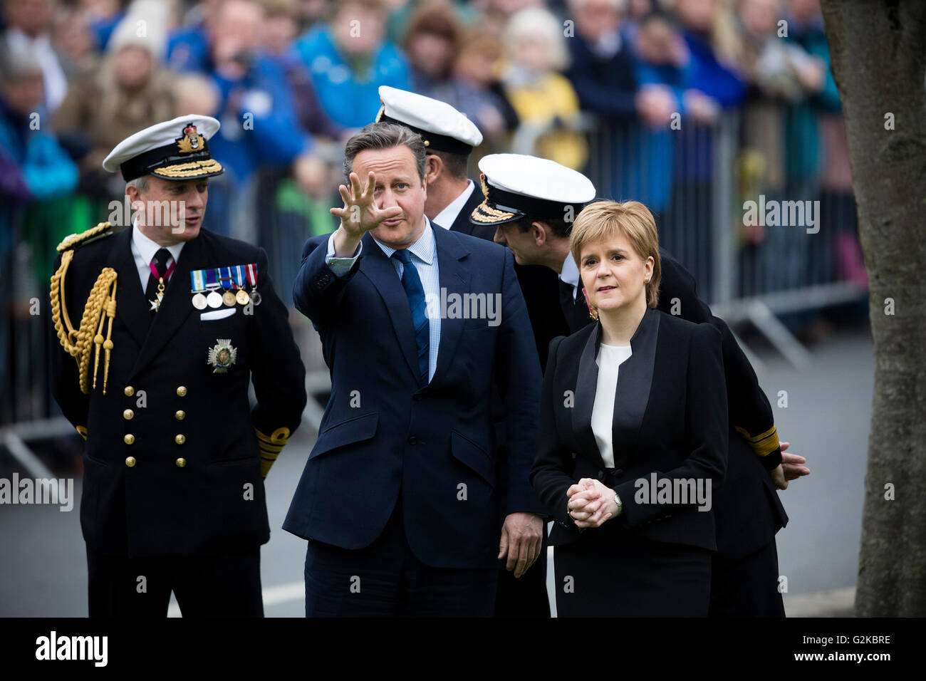 Prime Minister David Cameron and First Minister Nicola Sturgeon arrive ...
