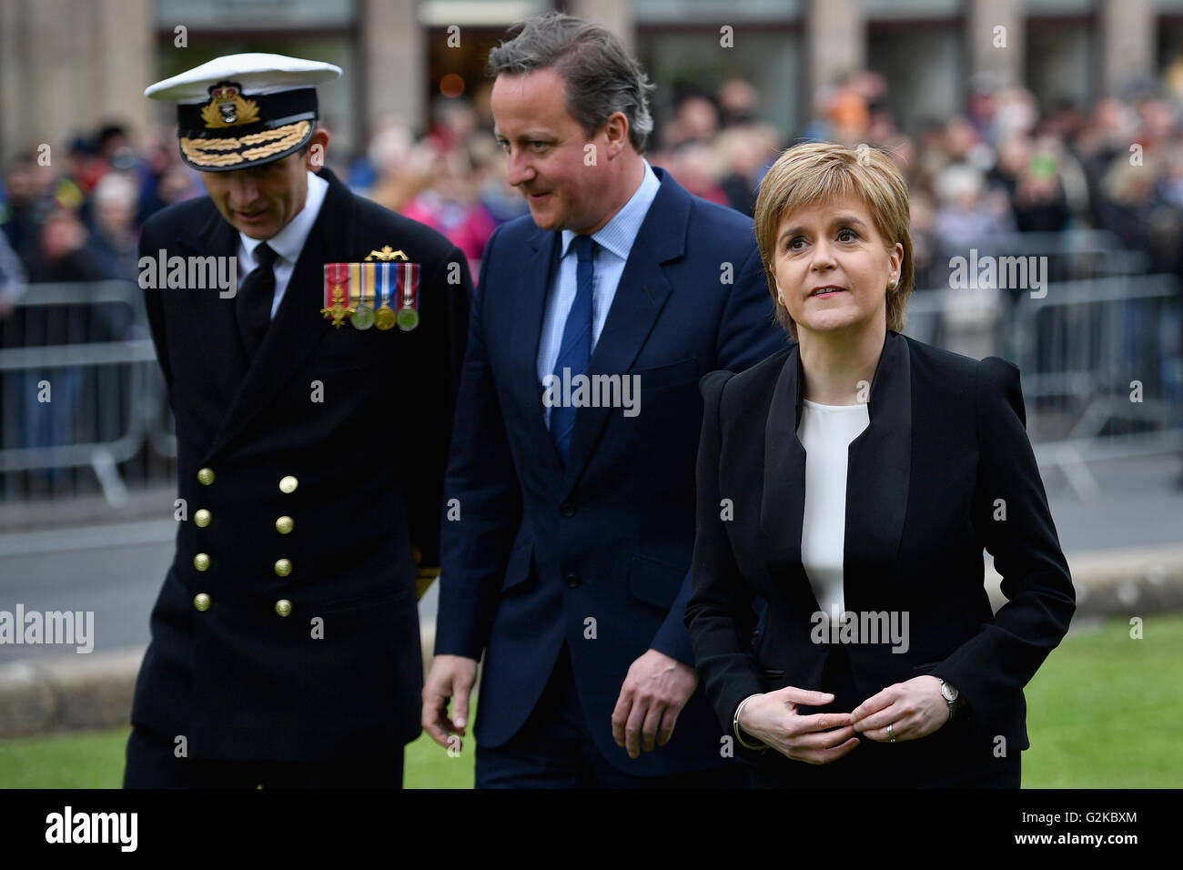 Rear Admiral John Weale, Prime Minister David Cameron and First ...