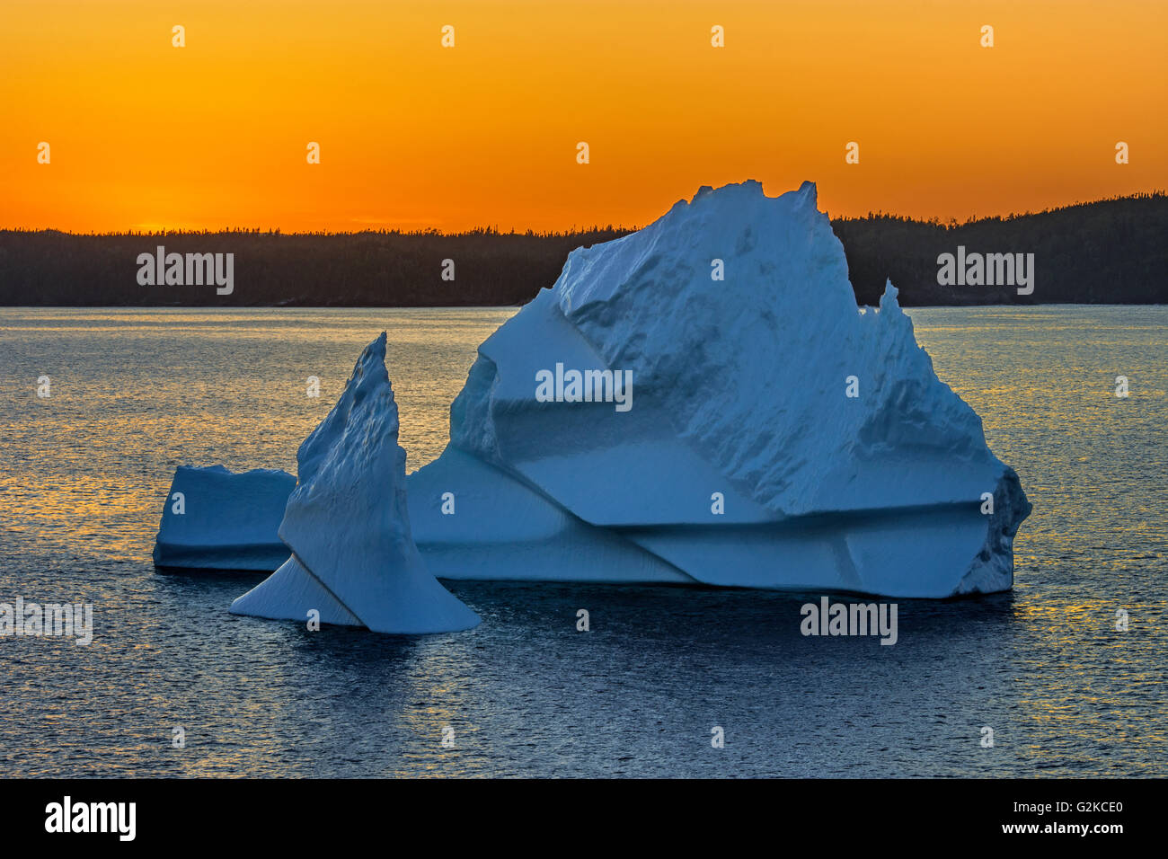 Iceberg in Bonavista Bay at sunset Eastport Newfoundland & Labrador ...