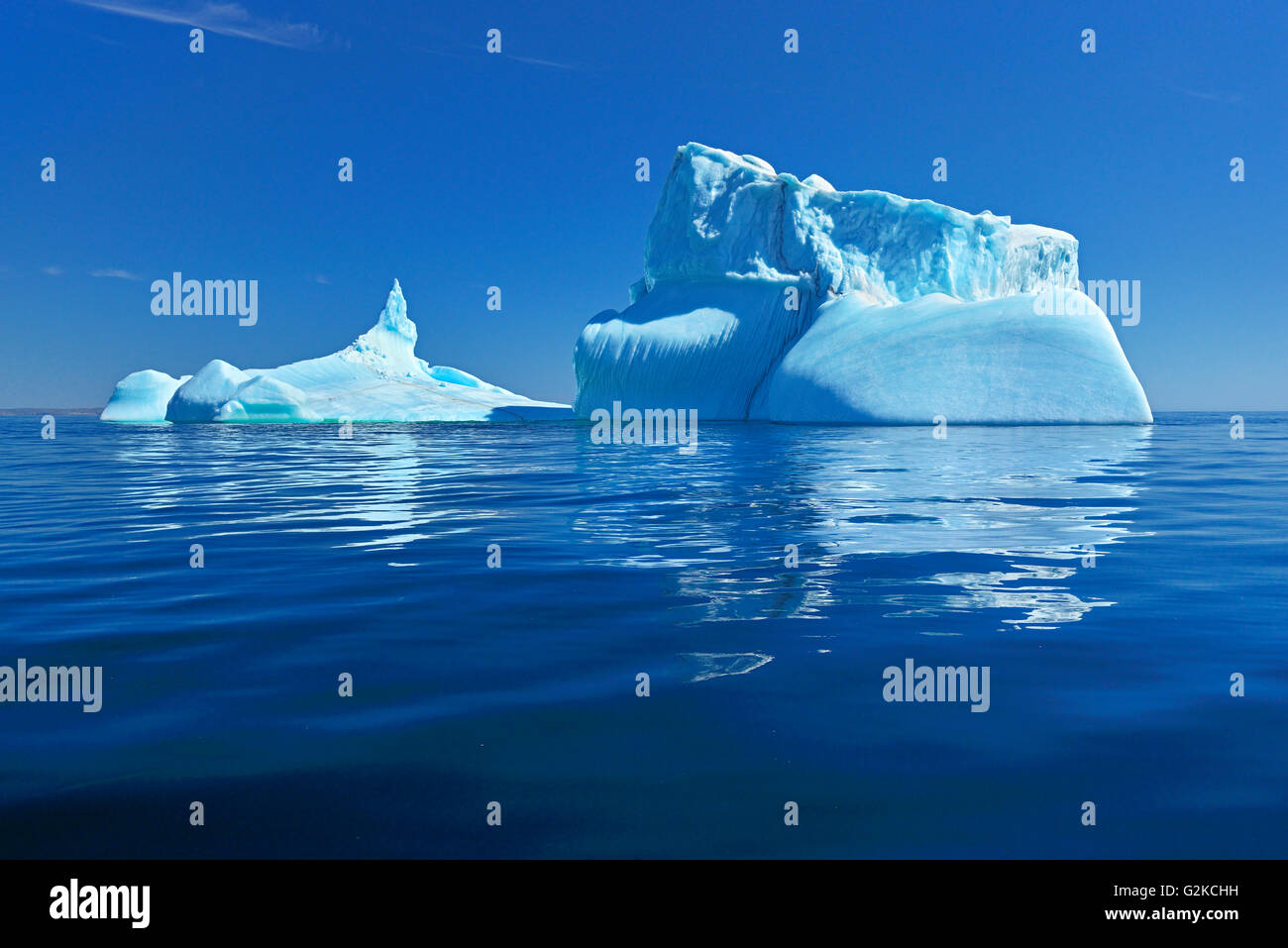 Icebergs floating in the Atlantic Ocean Near St. Anthony Newfoundland ...