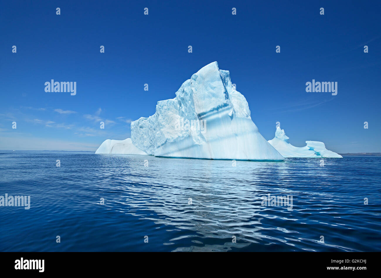 Icebergs floating in the Atlantic Ocean Near St. Anthony Newfoundland ...