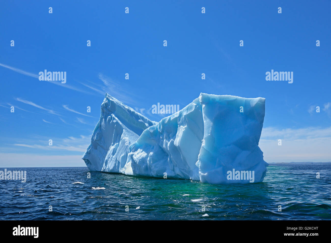 Icebergs floating in the Atlantic Ocean Near St. Anthony Newfoundland ...