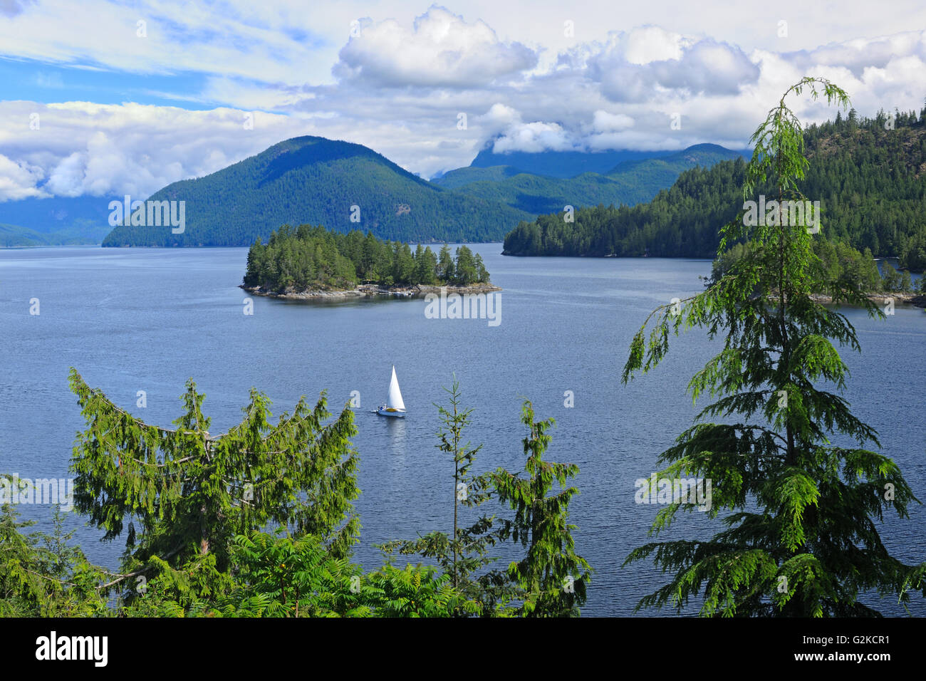 Sailboat on the Jervis Inlet (Sunshine Coast) Egmont British Columbia ...
