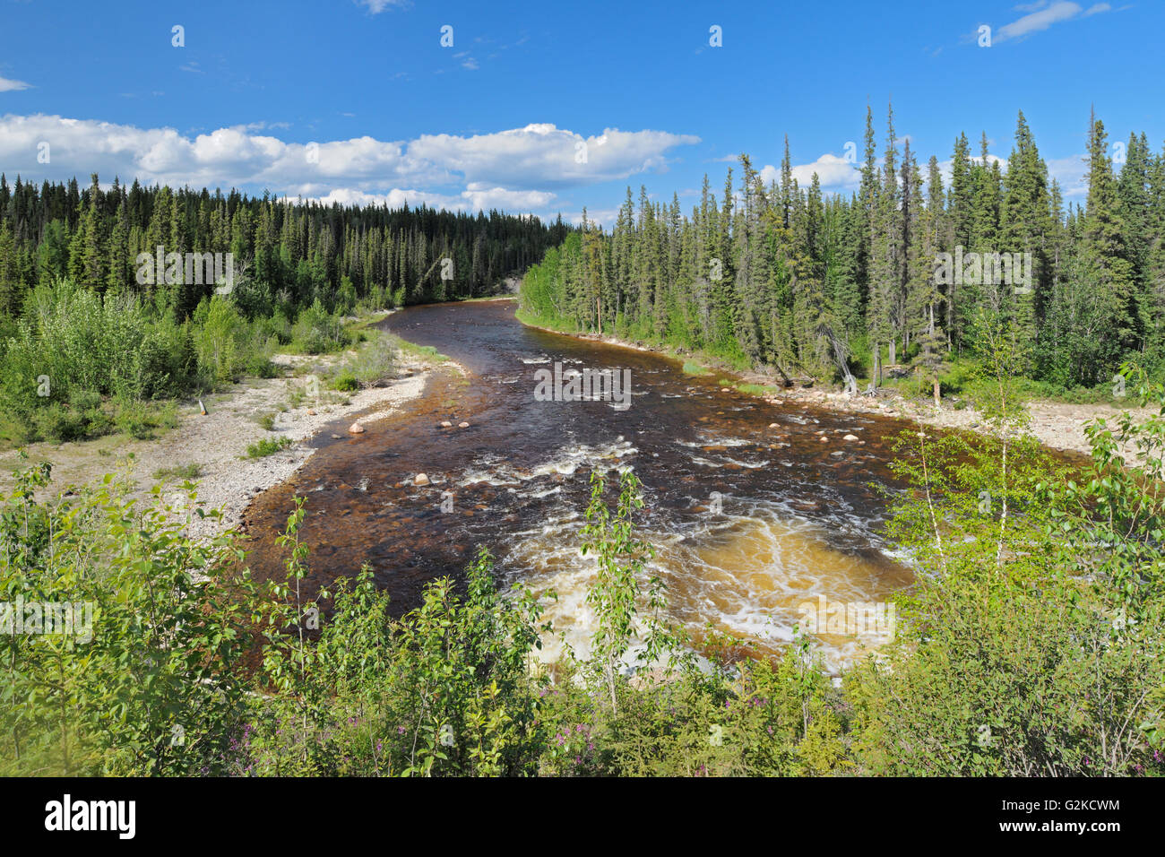 Redknife River Mackenzie Highway Northwest Territories Canada Stock ...