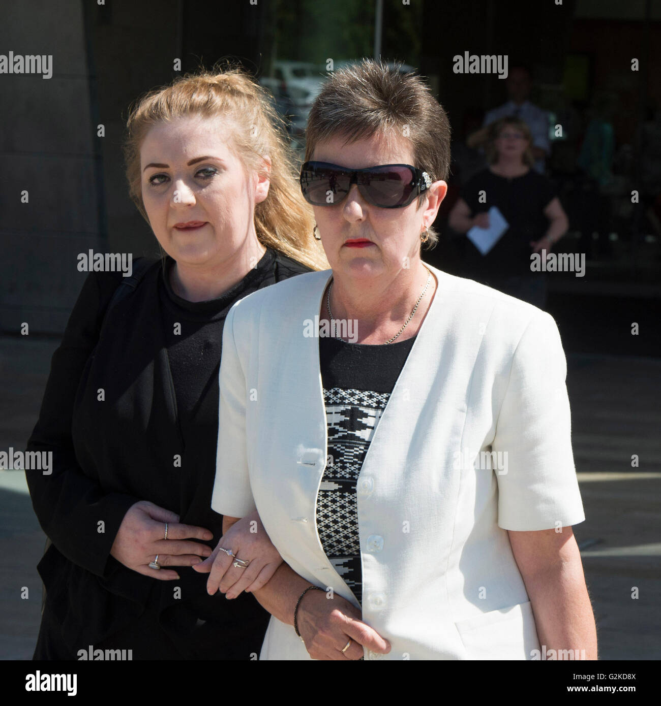 Janice Fee, the mother of Nyomi Fee, and Naomi's sister Tarina, leave ...