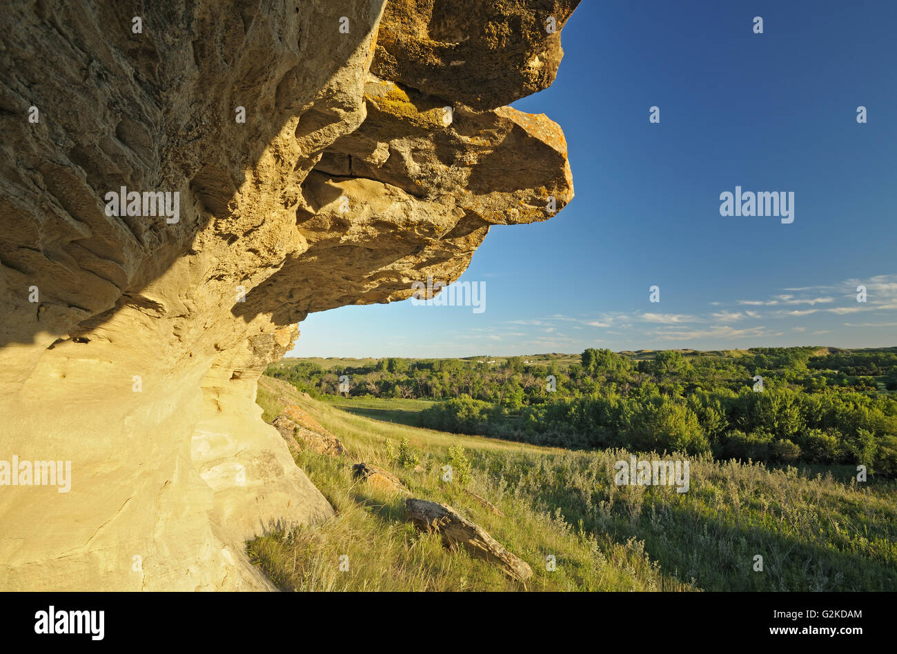 sandstone rock formation on the prairie Roche Perce near Estevan ...