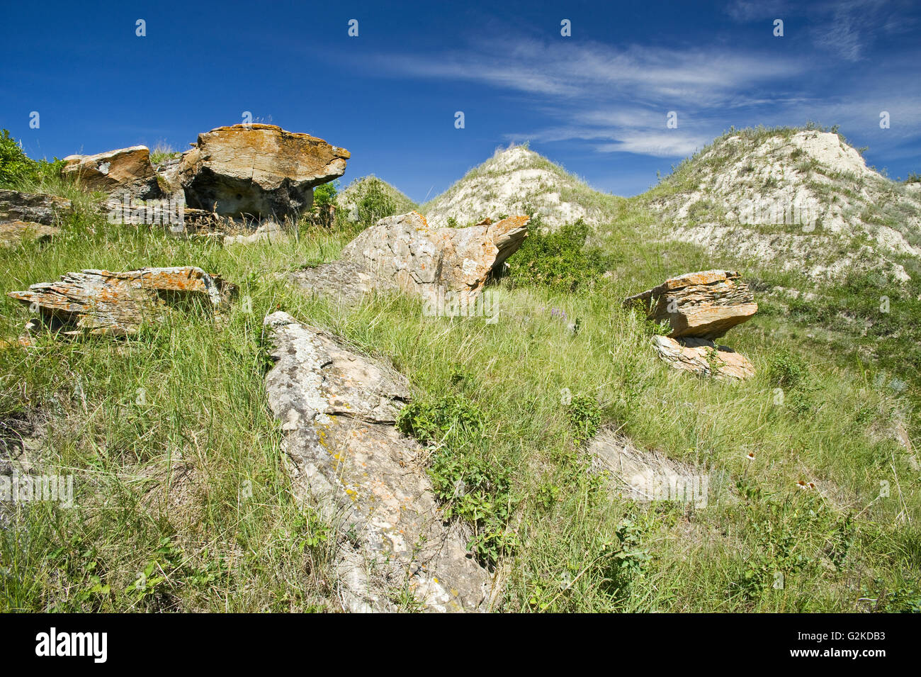 sandstone rock formation on the prairie Roche Perce near Estevan ...