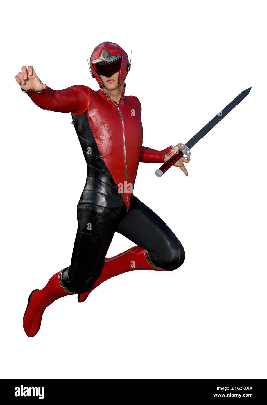 3D rendering of a male hero isolated on white background Stock Photo ...