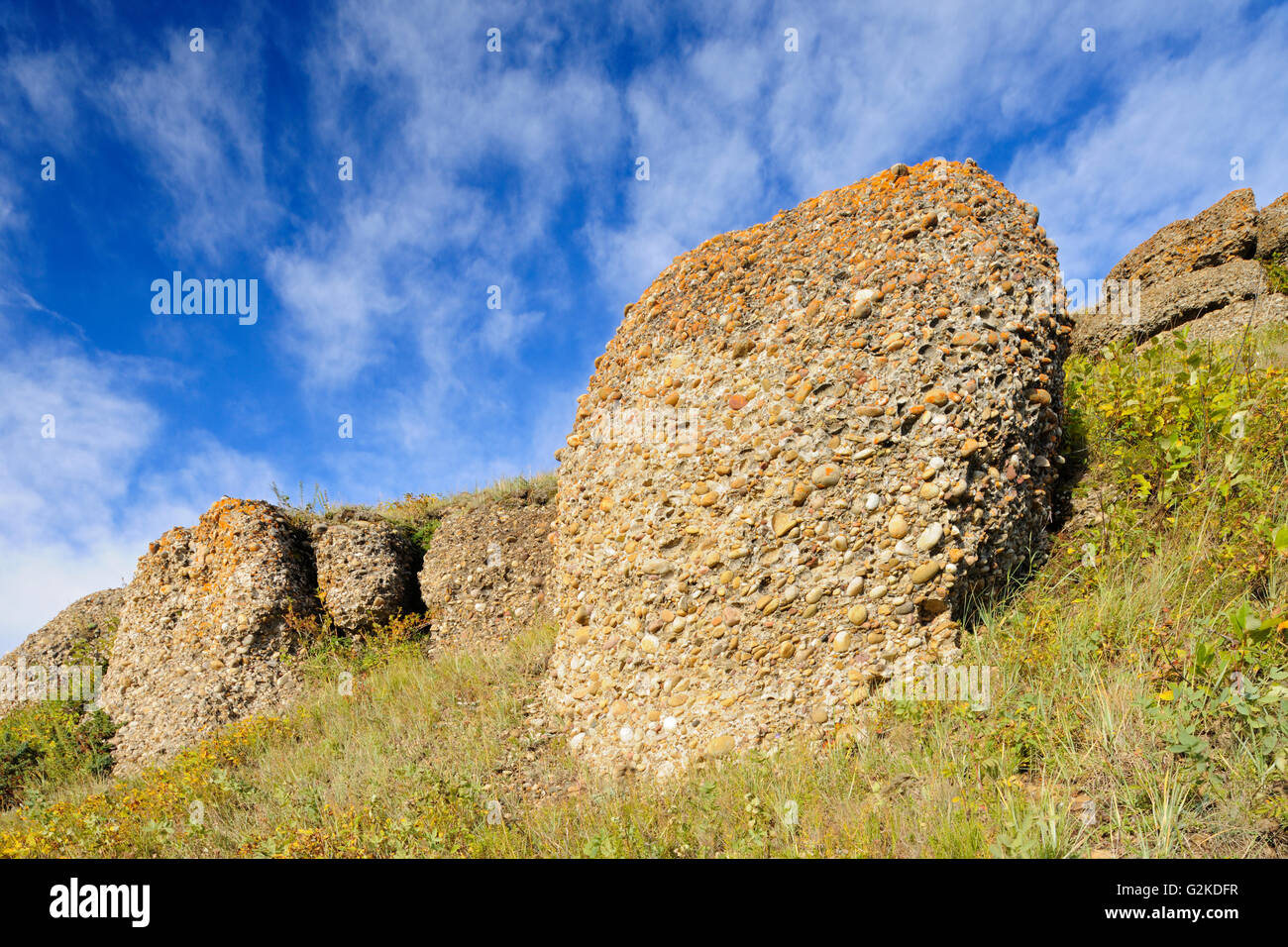 Conglomerate cliffs Cypress Hills Provincial Park Saskatchewan Canada ...