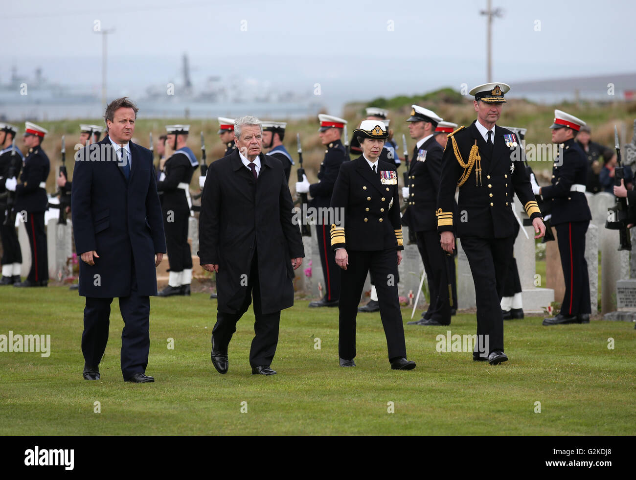 (Left to right) Prime Minister David Cameron, German President Joachim ...