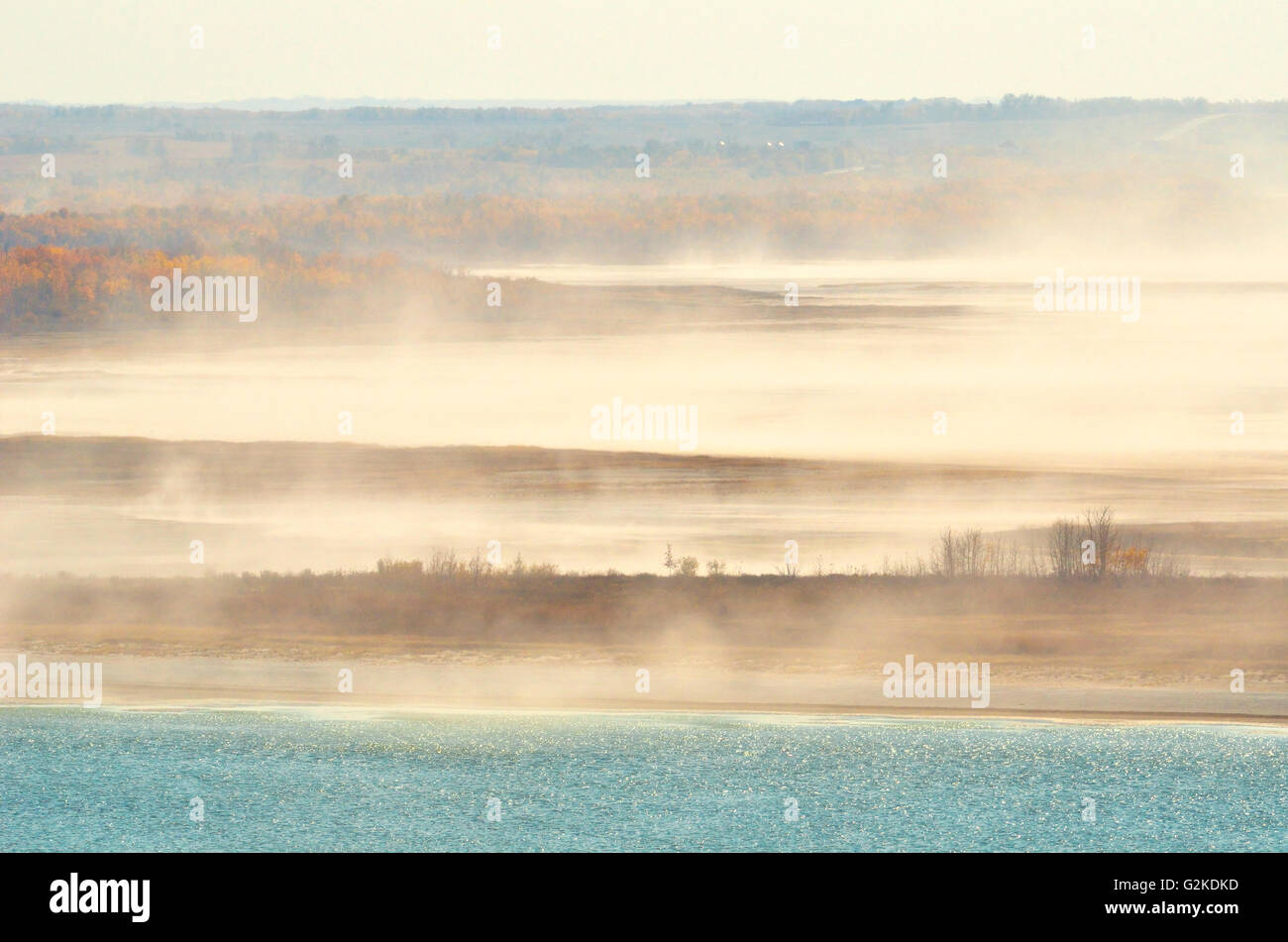 Wind picking up saline dust from saline sloughs Near Paynton ...