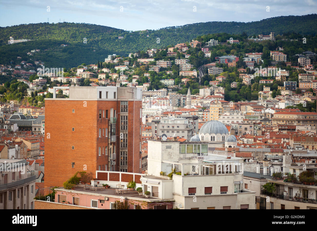Top view of the city of Trieste, Italy Stock Photo - Alamy