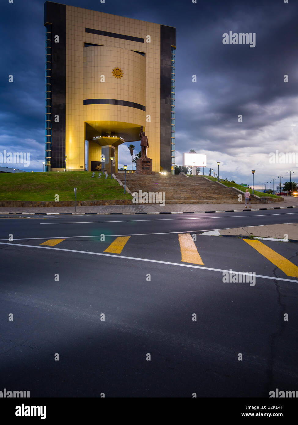 Namibia, Windhoek, Independence Memorial Museum in the evening Stock ...