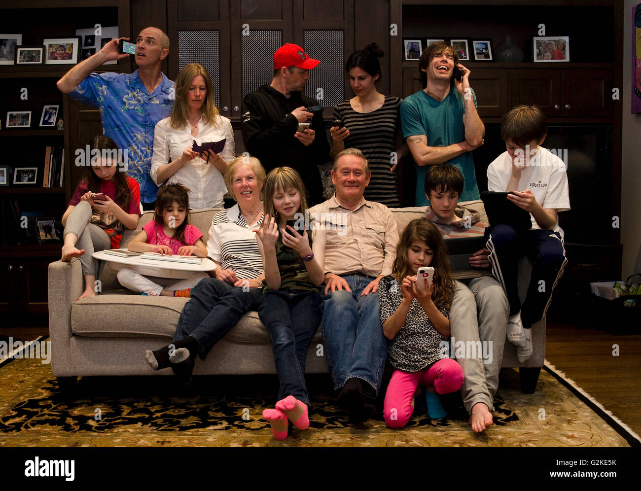 Large multi generational family group hi-res stock photography and ...