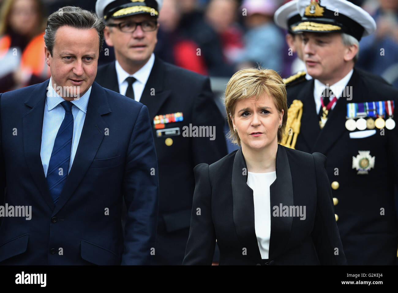 First Minister Nicola Sturgeon and Prime Minister David Cameron attend ...