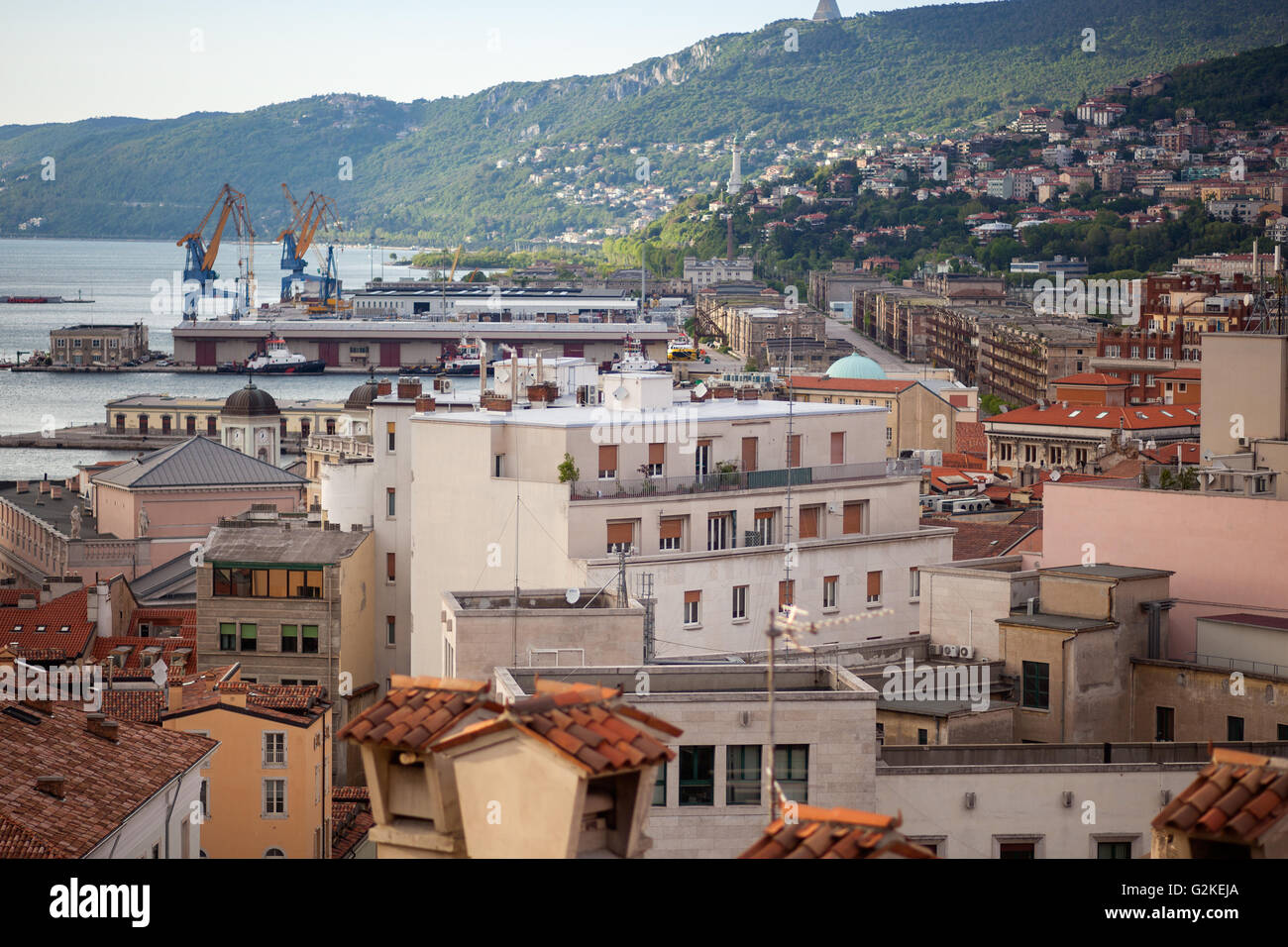 Top view of the city of Trieste, Italy Stock Photo - Alamy