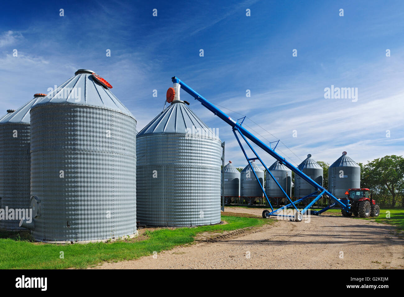 Grain bins and auger in farmyard - Property Released Yellow Grass ...