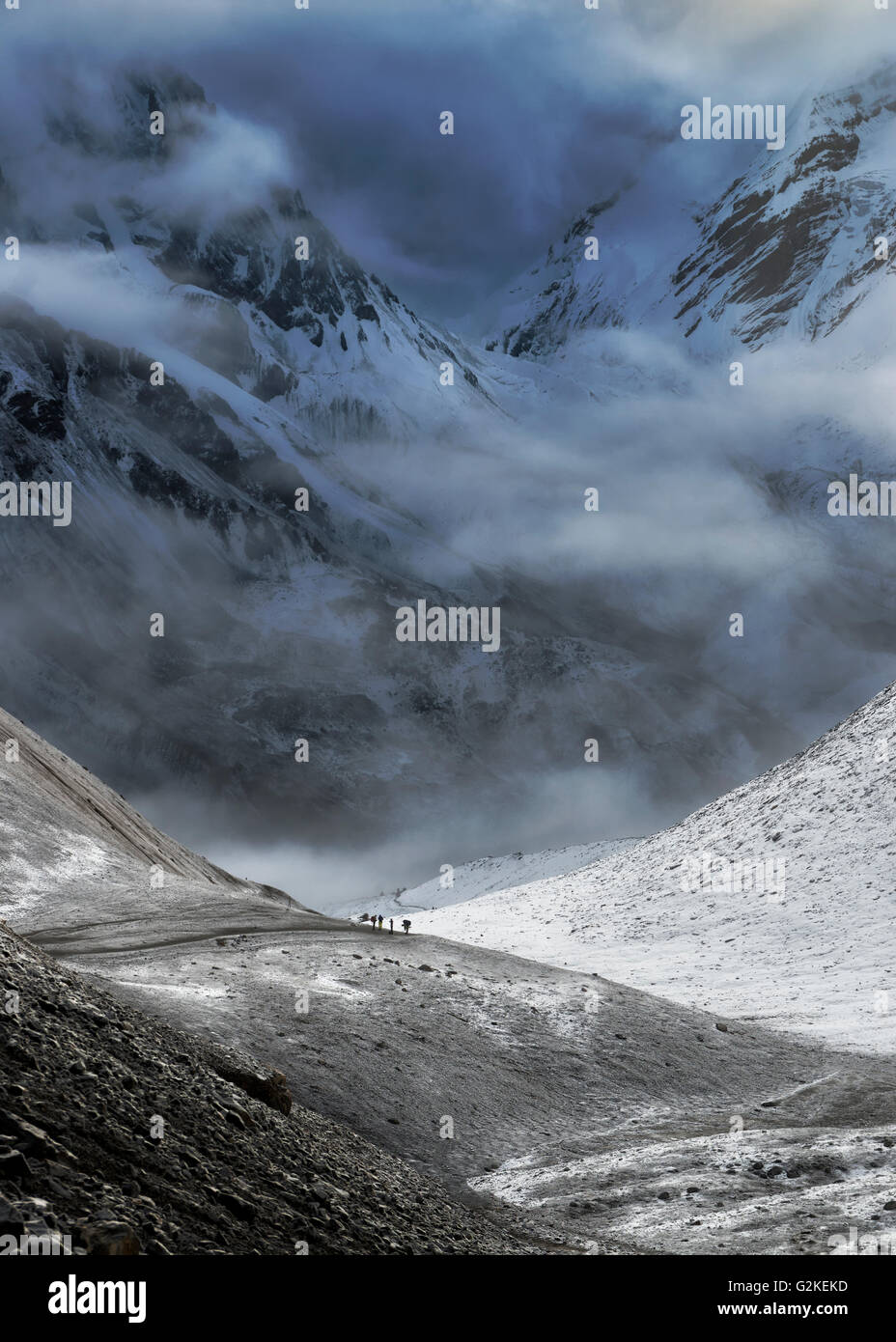 Nepal, Annapurna, Thorong La, trekking path Stock Photo - Alamy
