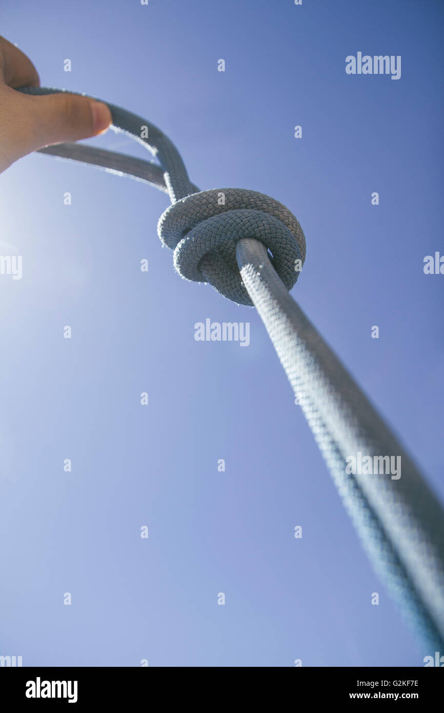 Knot on a climbing rope Stock Photo - Alamy