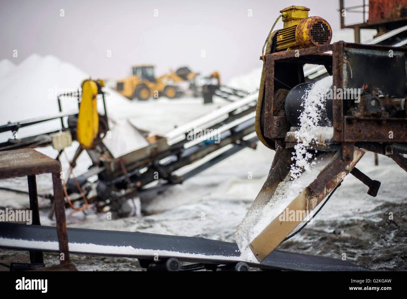 Salt production conveyor belt salt hi-res stock photography and images ...