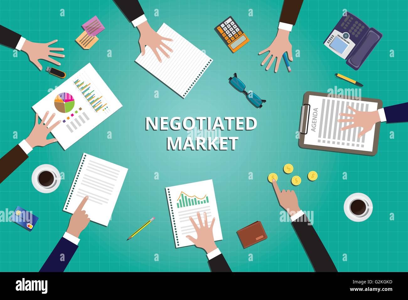 negotiated market marketing team work together Stock Vector Image & Art ...