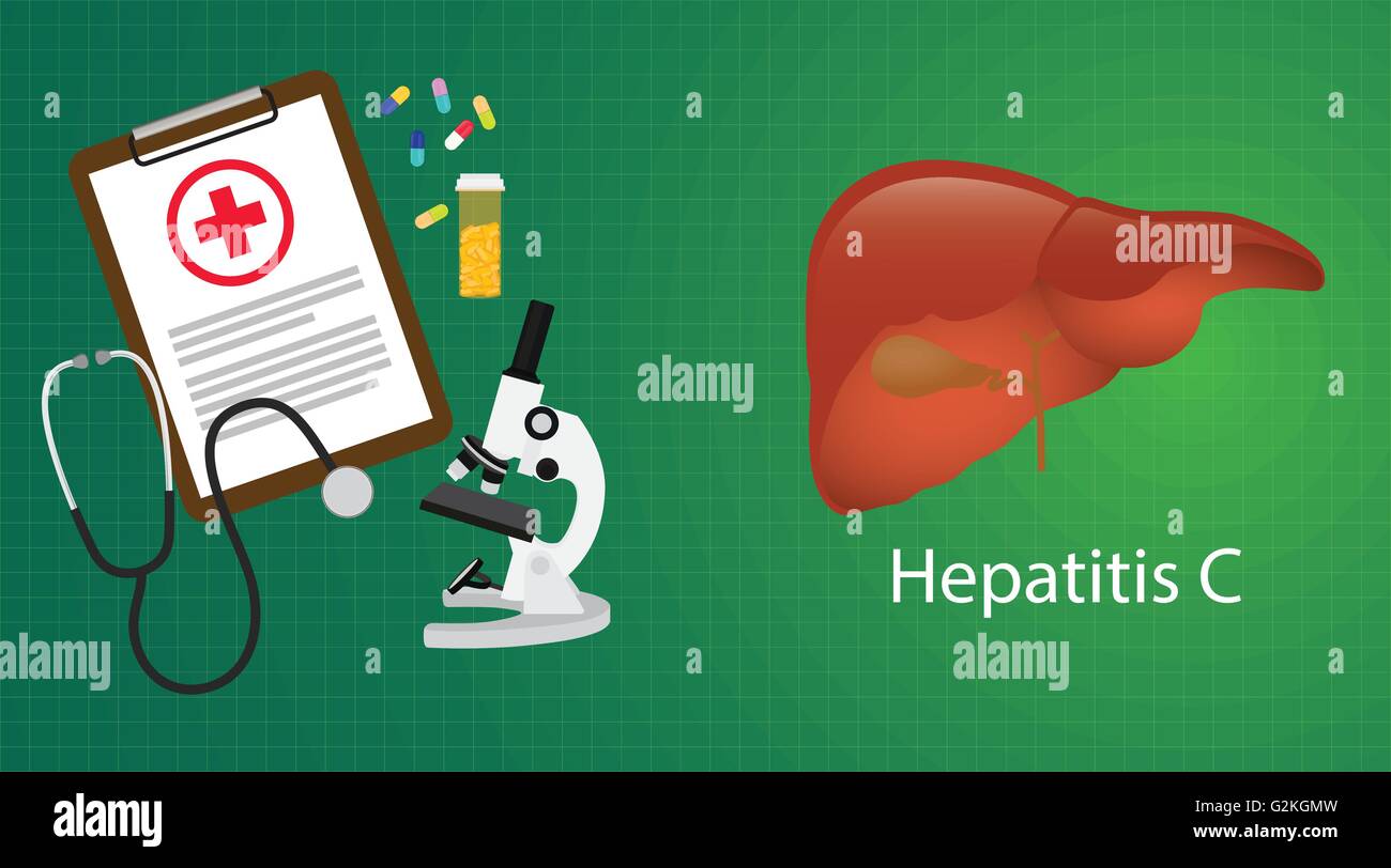 hepatitis c in liver with medical report microscope medicine Stock ...