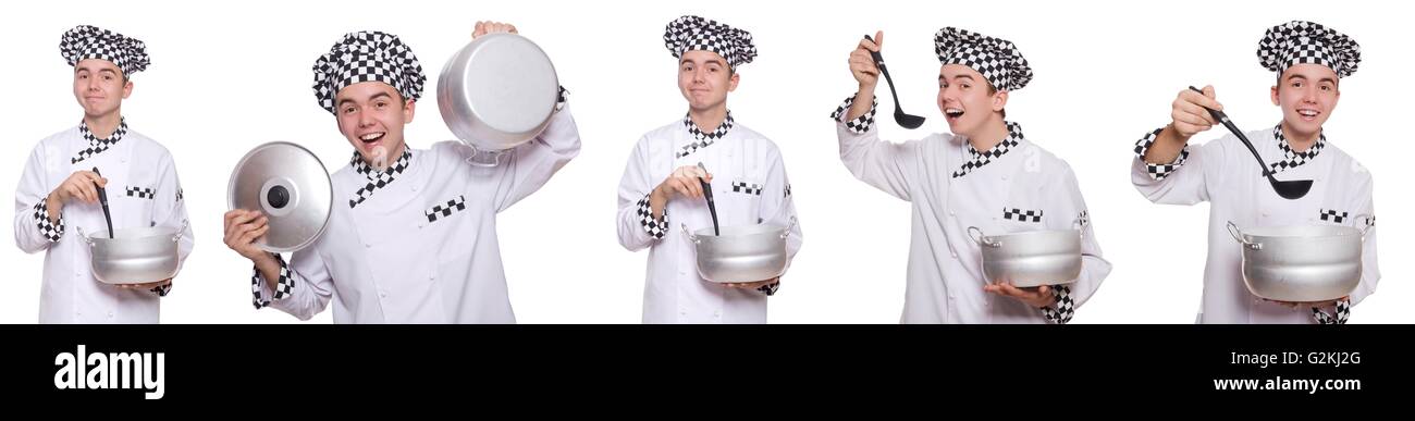 Set of photos with funny cook Stock Photo - Alamy