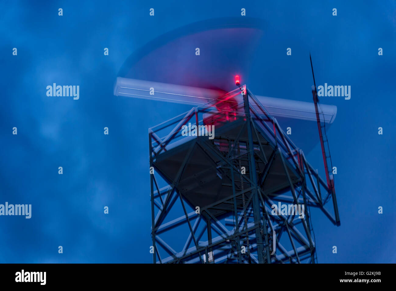 Radar station, weather radar at night Stock Photo - Alamy