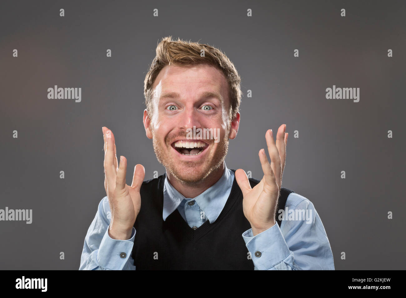 Portrait of surprised man Stock Photo - Alamy