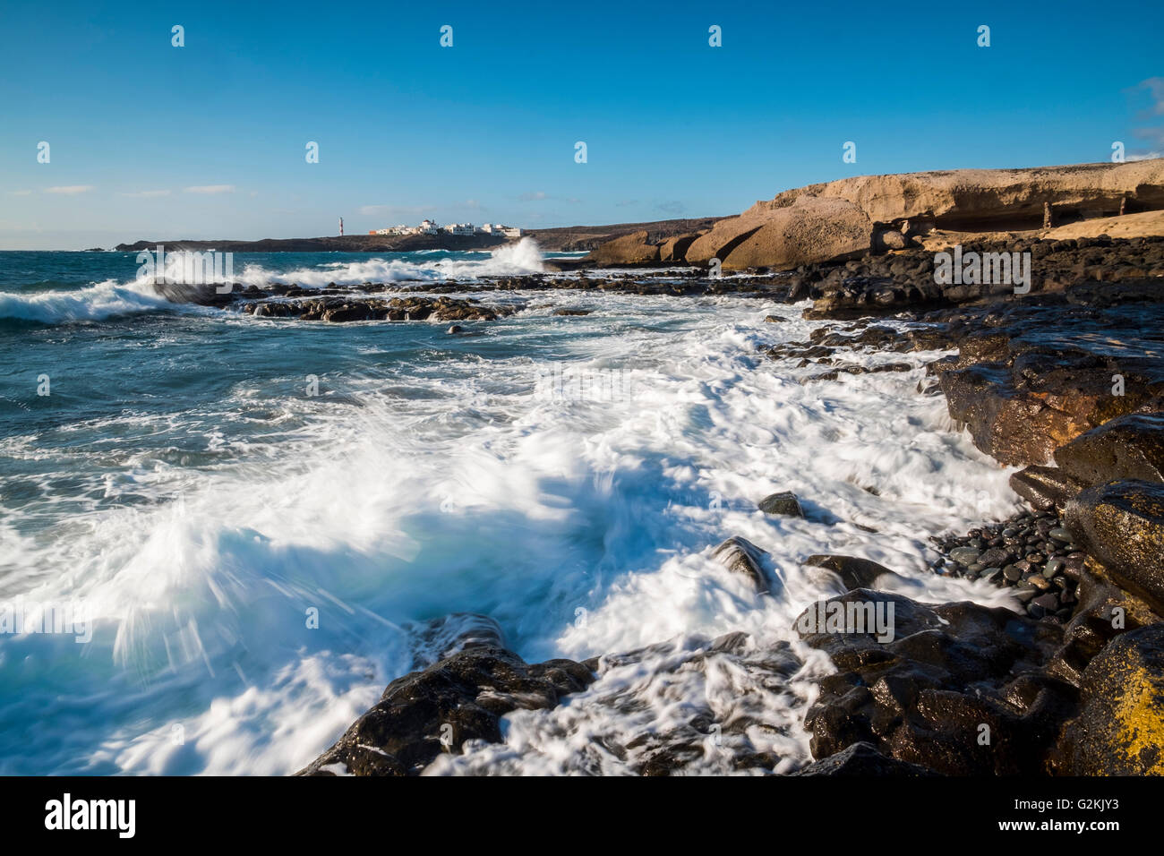 Spain, Tenerife, rocky coast and surging billows Stock Photo - Alamy